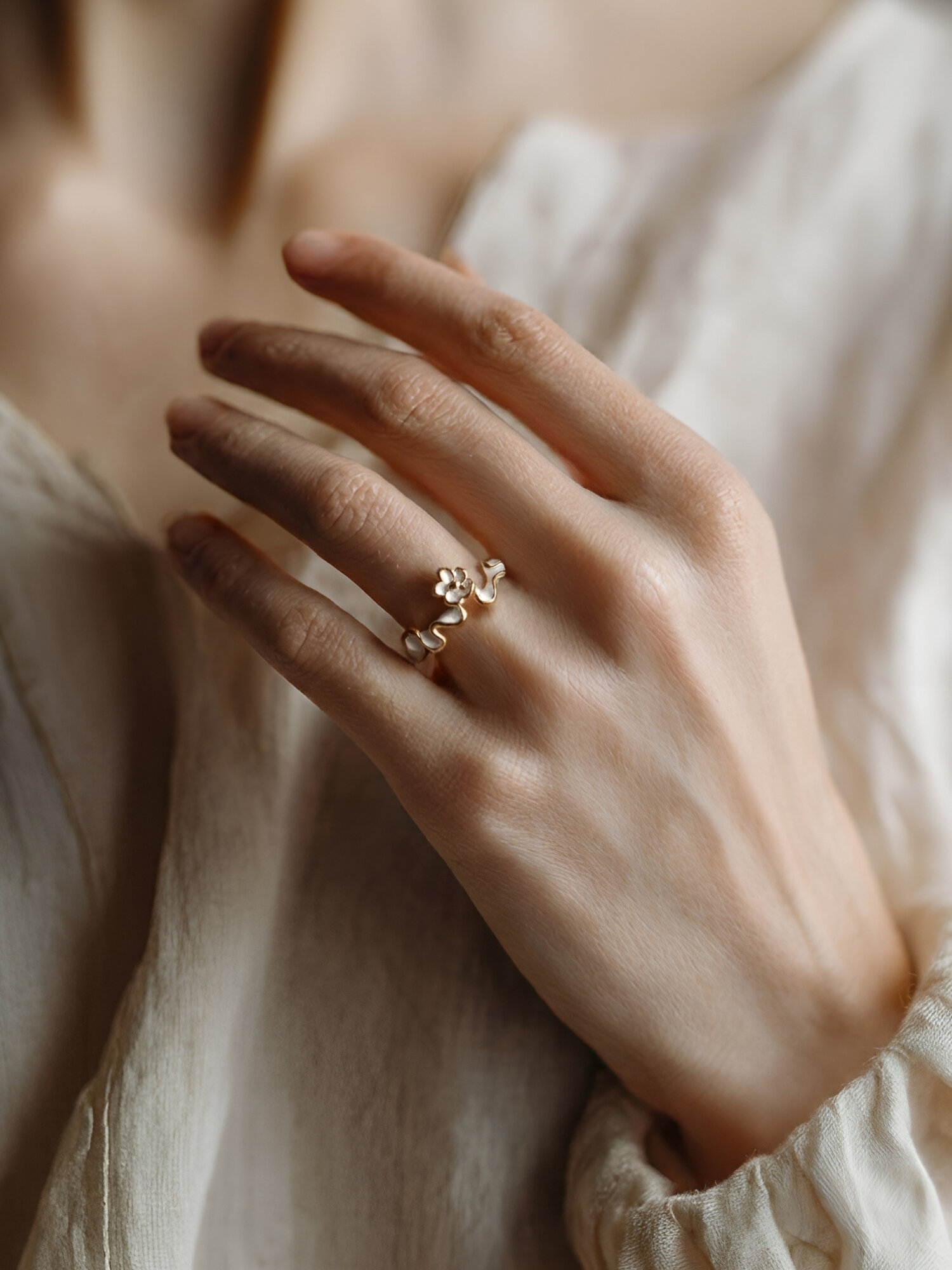 Перстень, серебро, 925 проба, золочение, серебрение