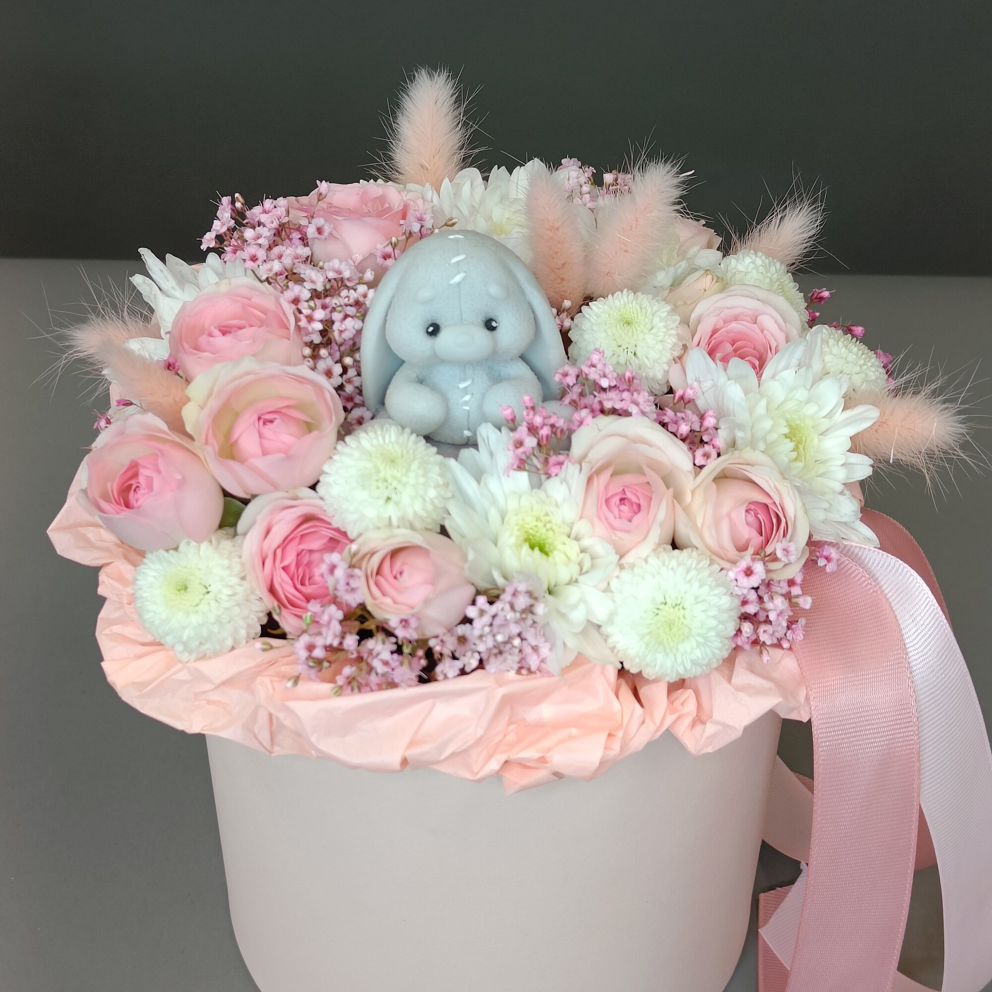 Девочке на день рождения букет с мылом ручной работы зайка