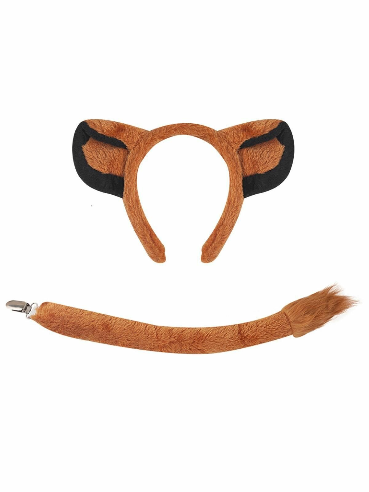 Комплект для собак с бантом, хвостом и ушами, - Лента для волос и хвост