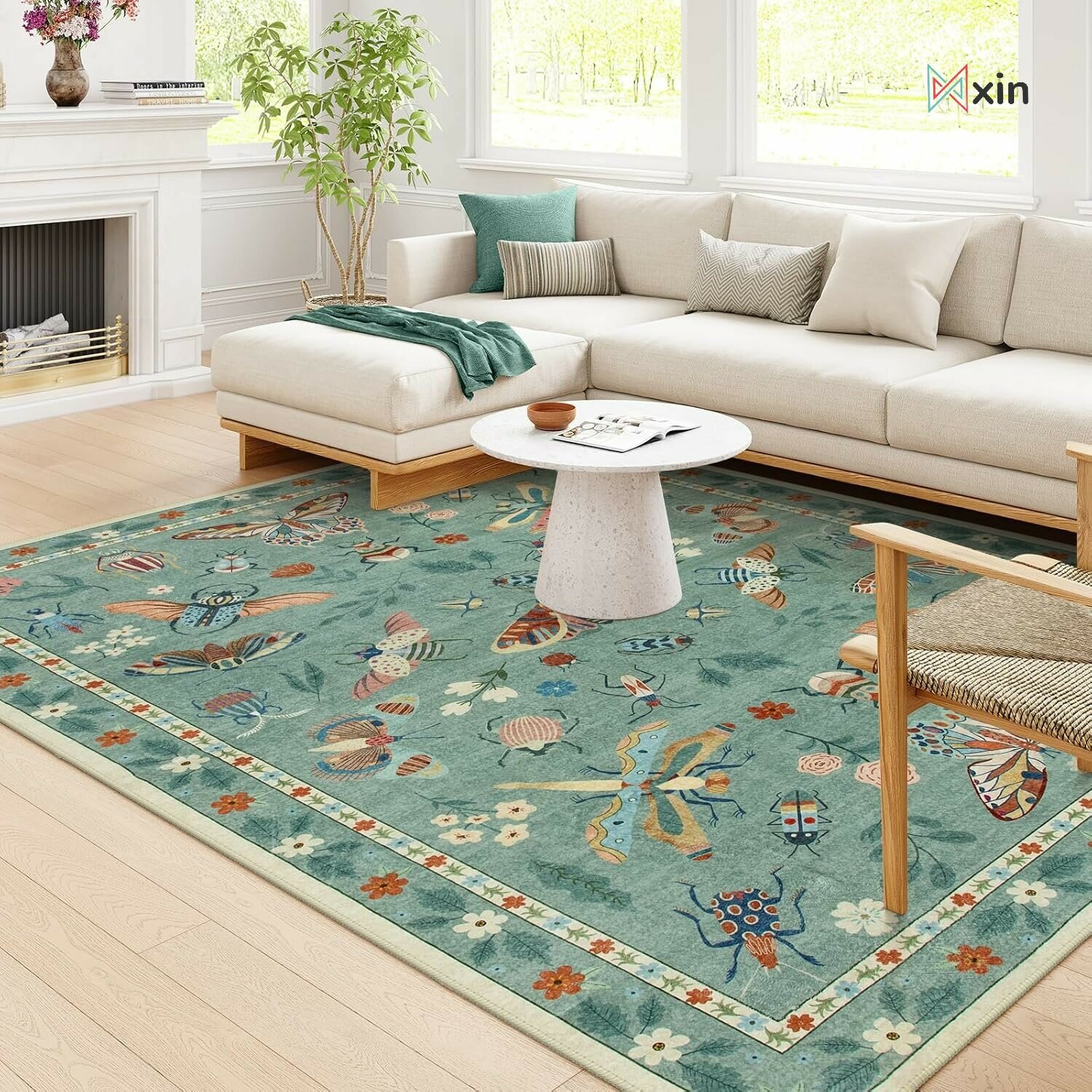 Коврики La home с принтом насекомых, Нескользящие моющиеся коврики для гостиной, Мягкий современный ковер для спальни