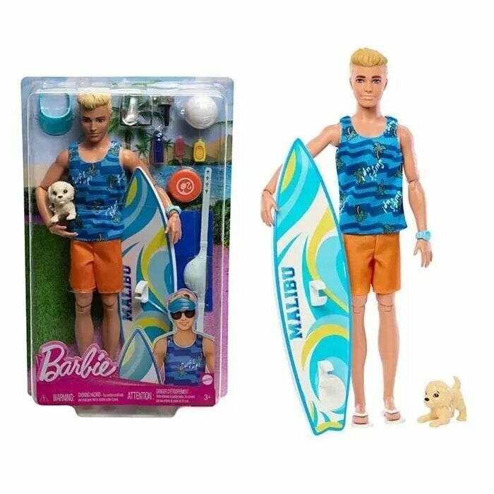 Barbie Игровой набор Ken для серфинга HPT50 стандартная классическая модель серии