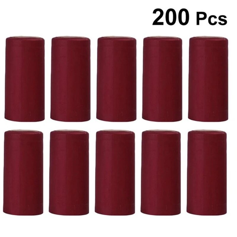 SUNFILI Термоусадочные колпачки для бутылок 200 шт 200pcs red