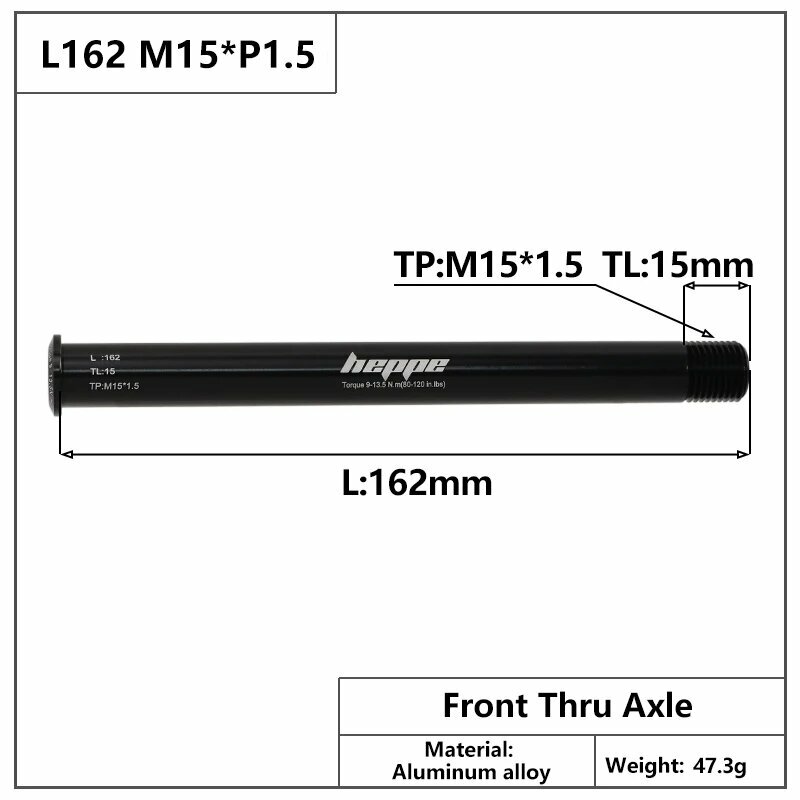 HEPPE Сквозная ось для велосипеда L162 M15x1.5 TL15