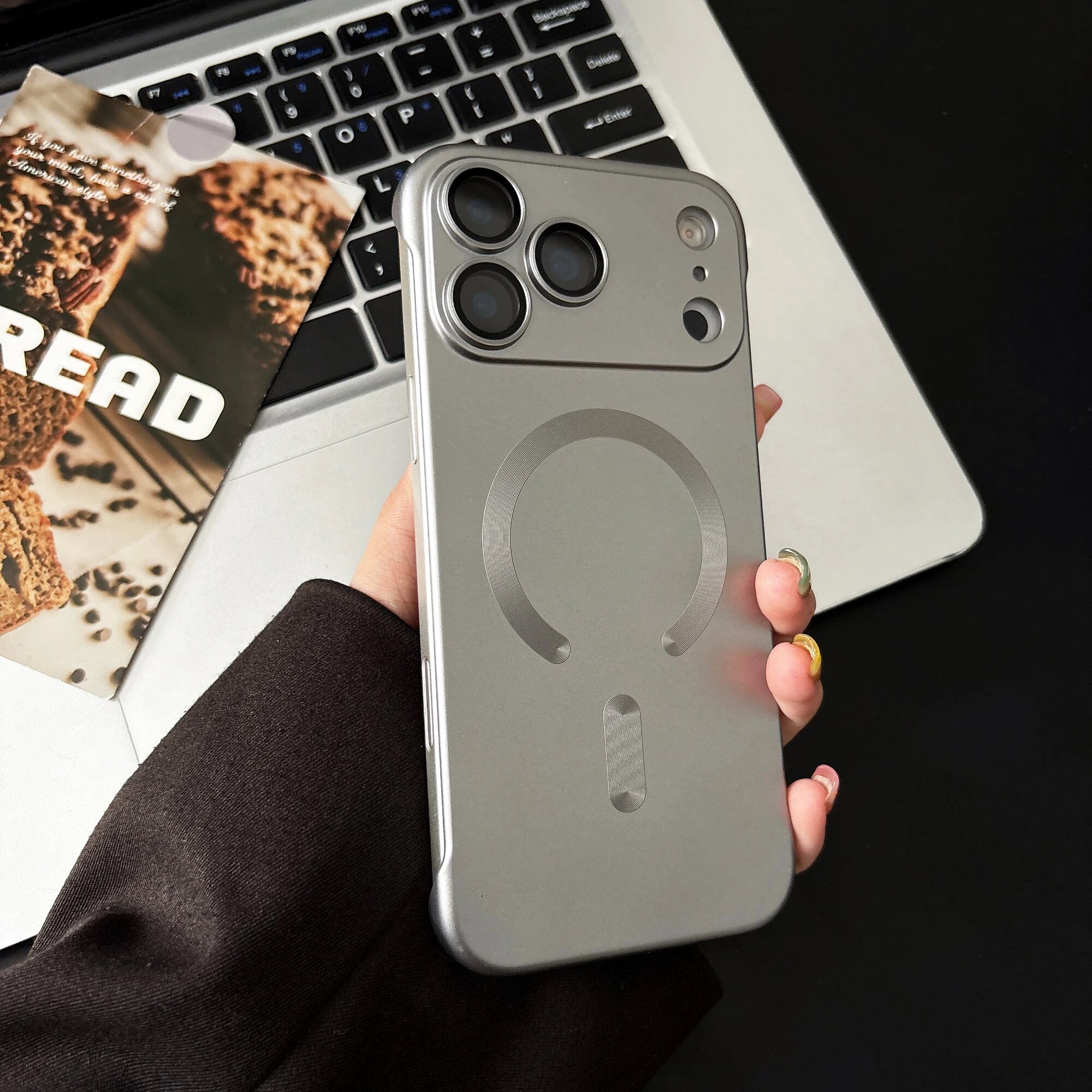Ультратонкий матовый магнитный чехол для iPhone 17 Air 16 15 14 Plus 13 12 iPhone17 Про, Серый, Gray