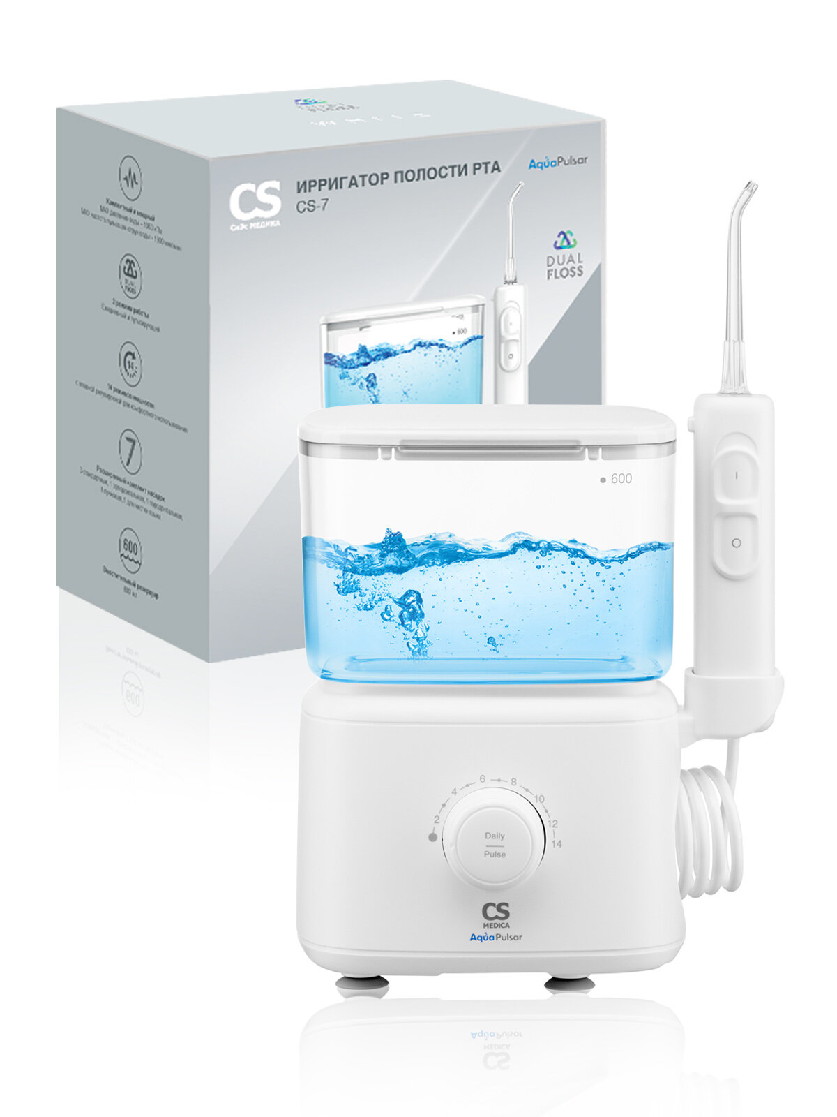 Ирригатор полости рта CS Medica AquaPulsar CS-7 Dual Floss White (белый)