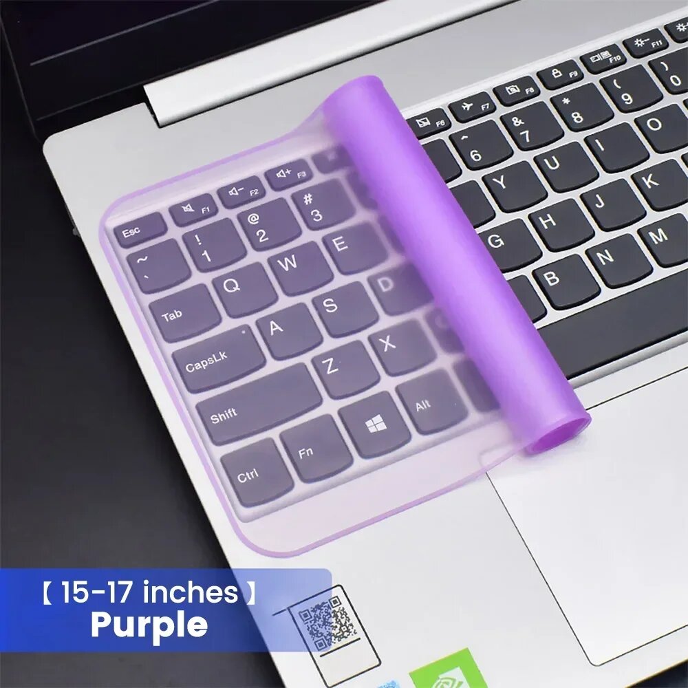 MOONBIFFY Силиконовый чехол для клавиатуры ноутбука 12-17 дюймов purple 15-17inch