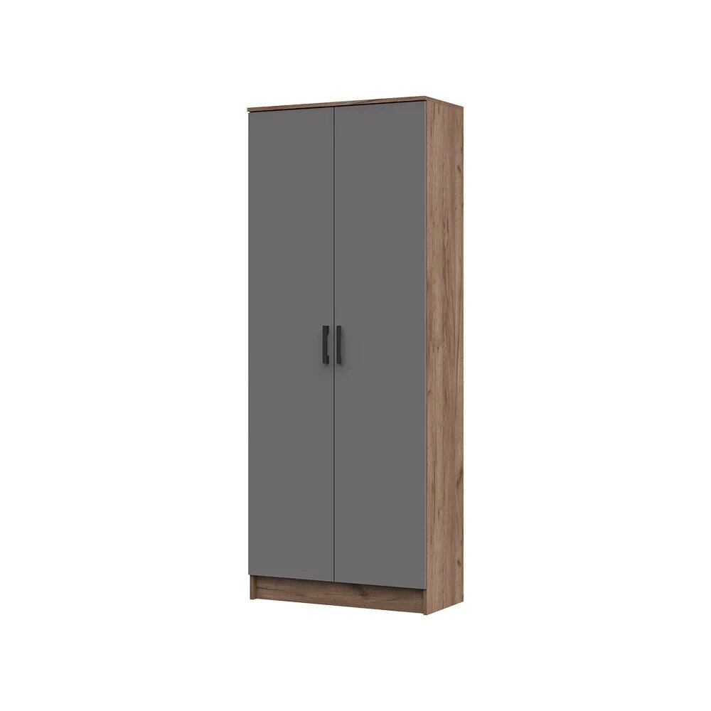 Шкаф с перегородкой ШК-204 «Машенька» комбинированный, для прихожей, ЛДСП (Дуб крафт табачный/Серый графит) 60х202х38