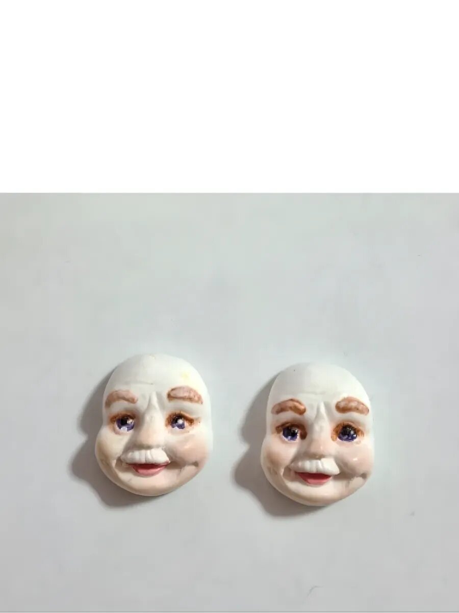 Набор раскрашенных лиц - 2 шт, для ватной игрушки
