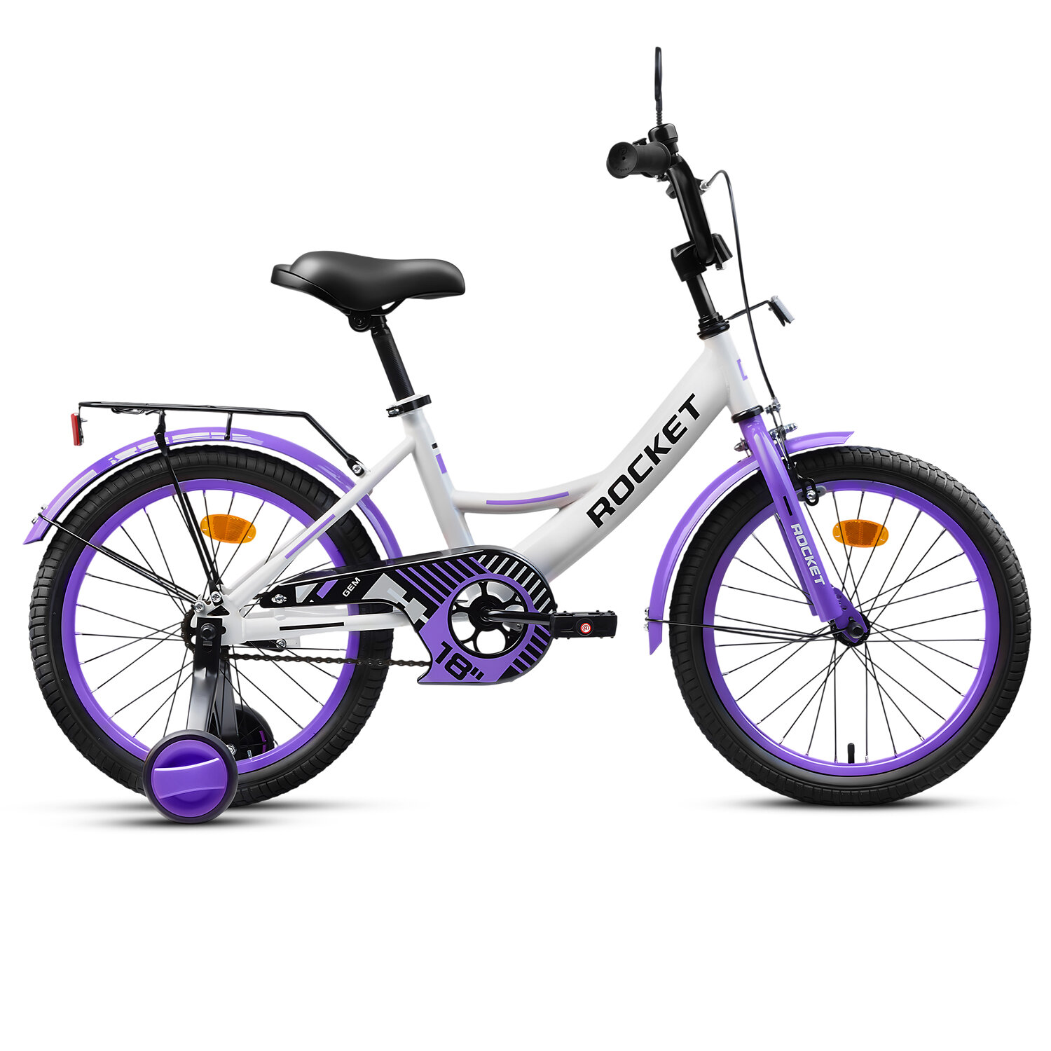 Велосипед 18" Rocket Gem, цвет белый/фиолетовый, рост 115 -130 см.