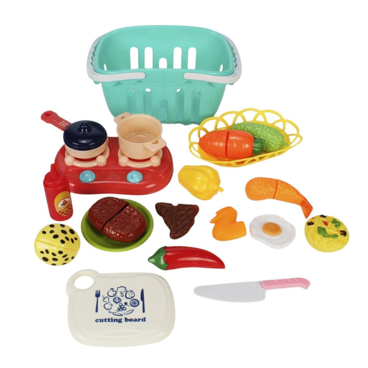 Набор продуктов для кухни, игрушечная еда, корзина 25х16х12,5 см