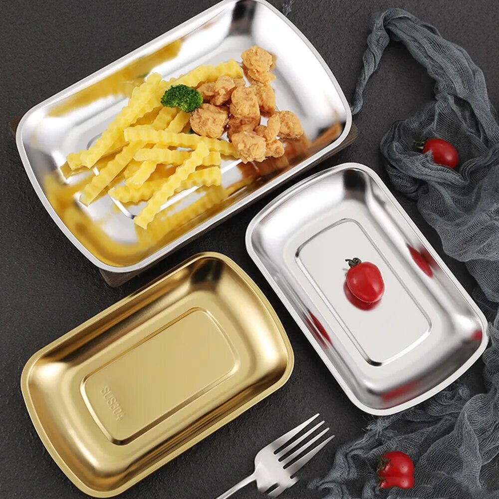 Блюдо сервировочное, 1 шт, Нержавеющая сталь с PVD покрытием Silver