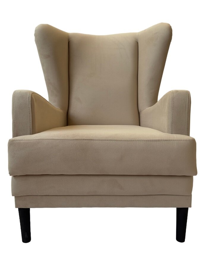 Кресло для дома StylChairs Кантри с подушкой, обивка велюр, цвет бежевый