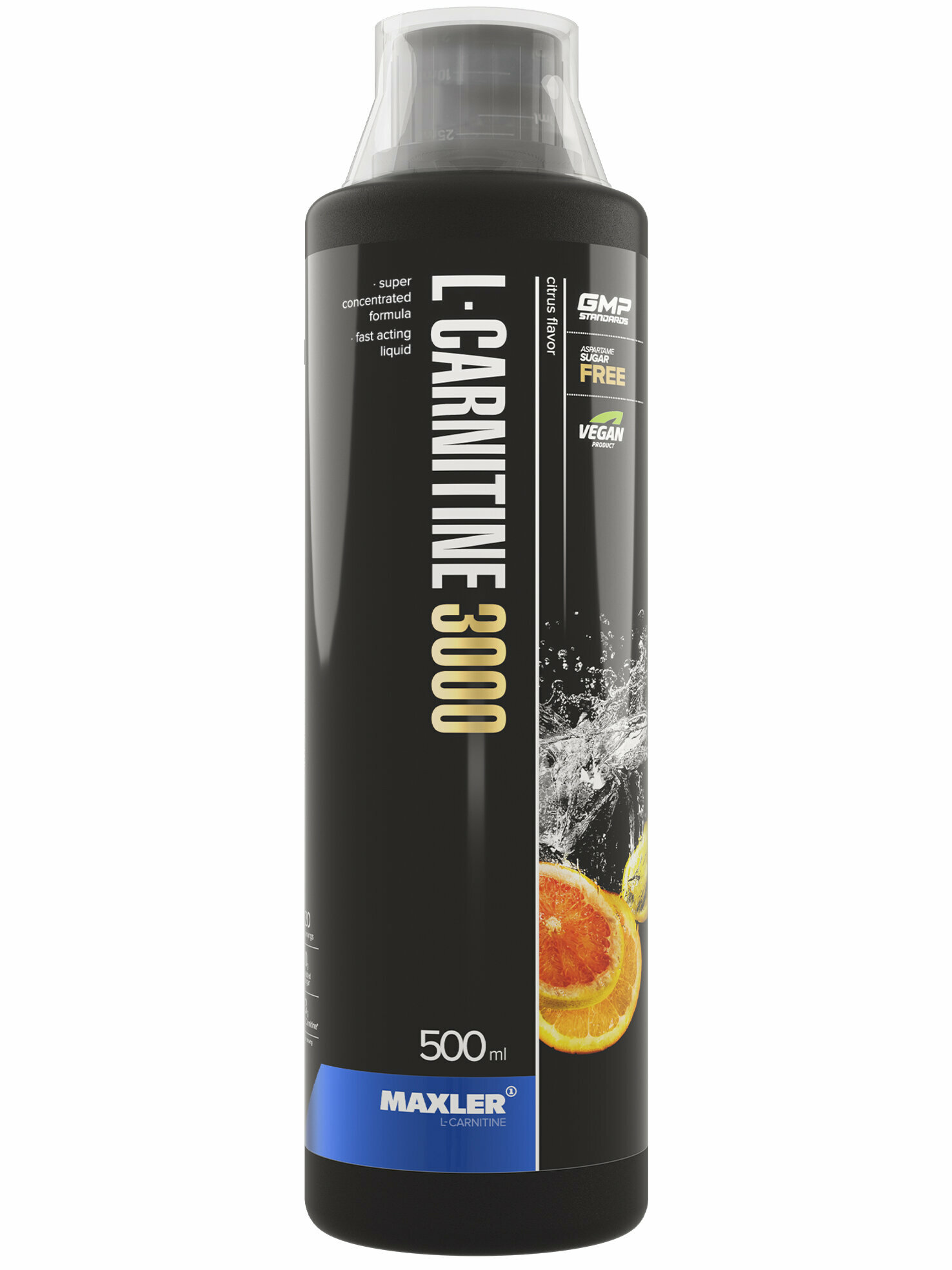 Л-Карнитин жидкий веганский Maxler L-Carnitine 3000 mg - 500 мл, цитрус