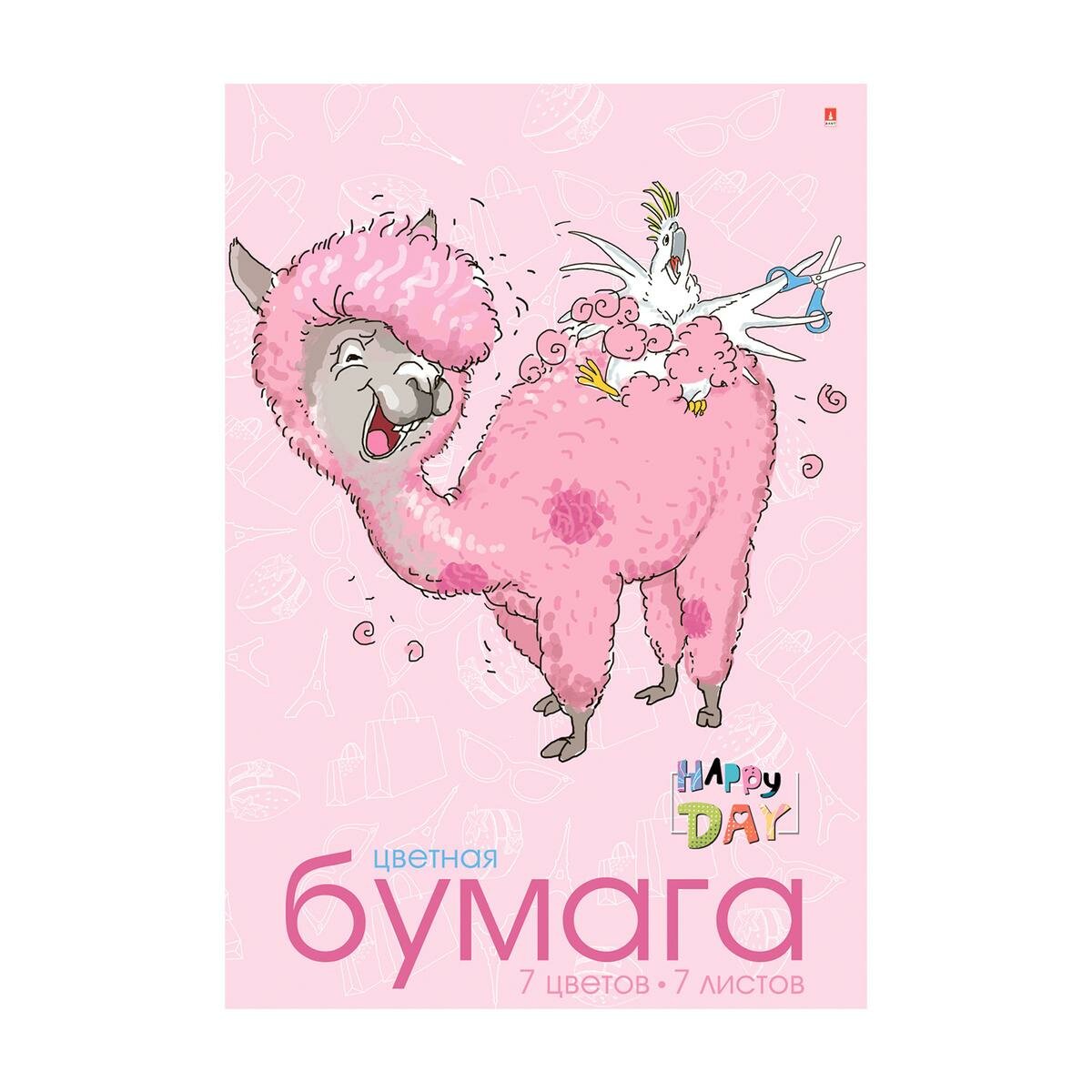 Бумага цветная А4, 7 листов, 7 цветов "Мультики" Альт – для творчества и аппликаций