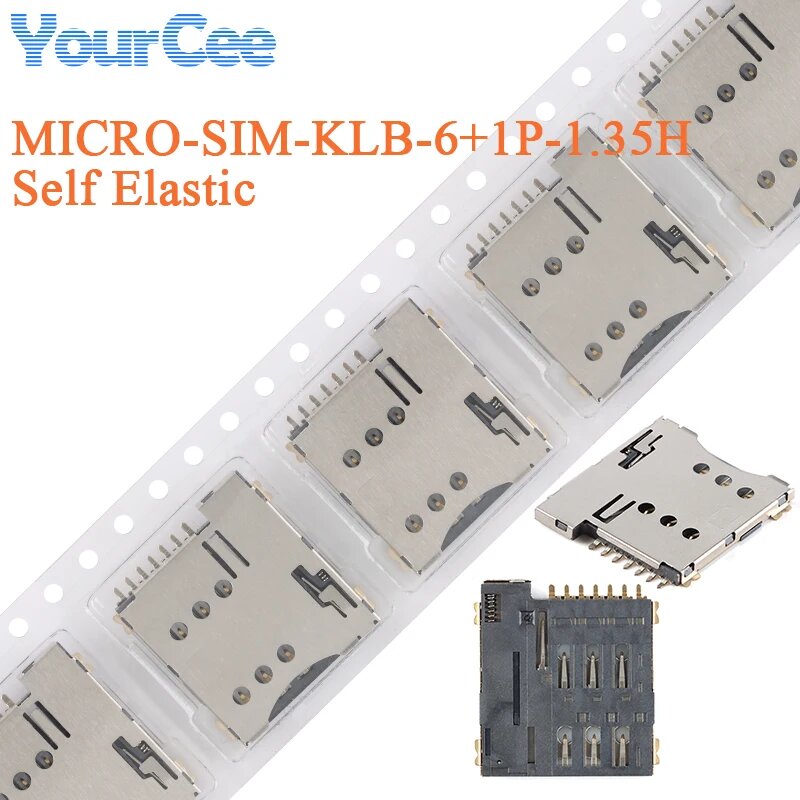Разъемы SIM-карт Micro SIM-KLB-6 1P-1.35H, 5 шт.
