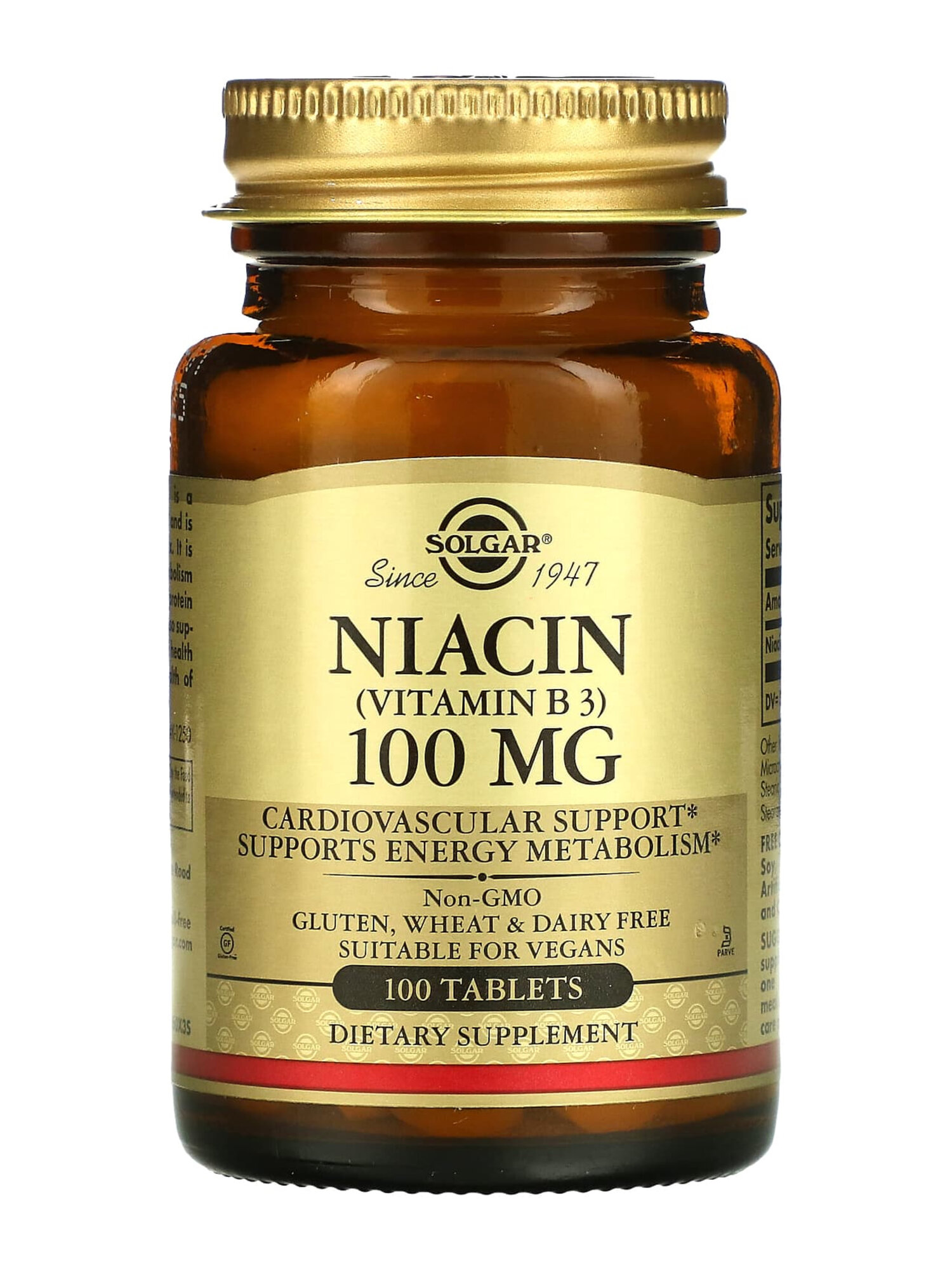 Solgar Niacin (Vitamin B-3) Ниацин ( Витамин ,3) 100 мг 100 таблеток