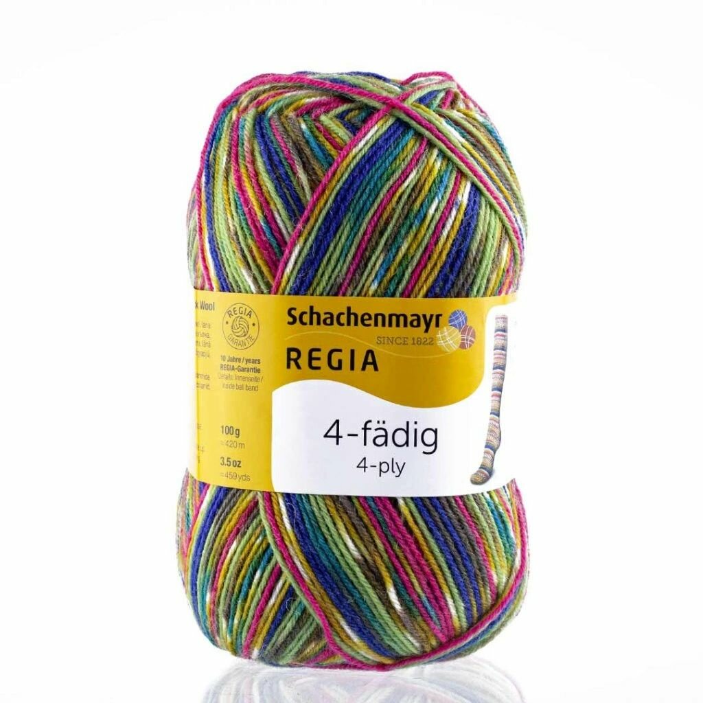 Носочная пряжа Regia 4-ply Color (09386 Tropikan) 1 моток 100 г/420 м