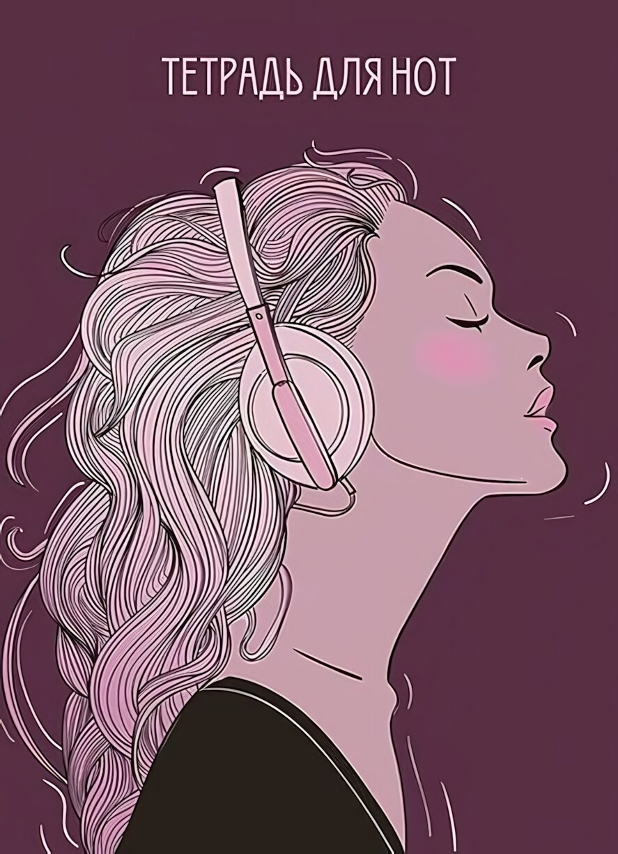 Тетрадь для нот 16л. А4 офсет, белая бумага, скобка, Апплика