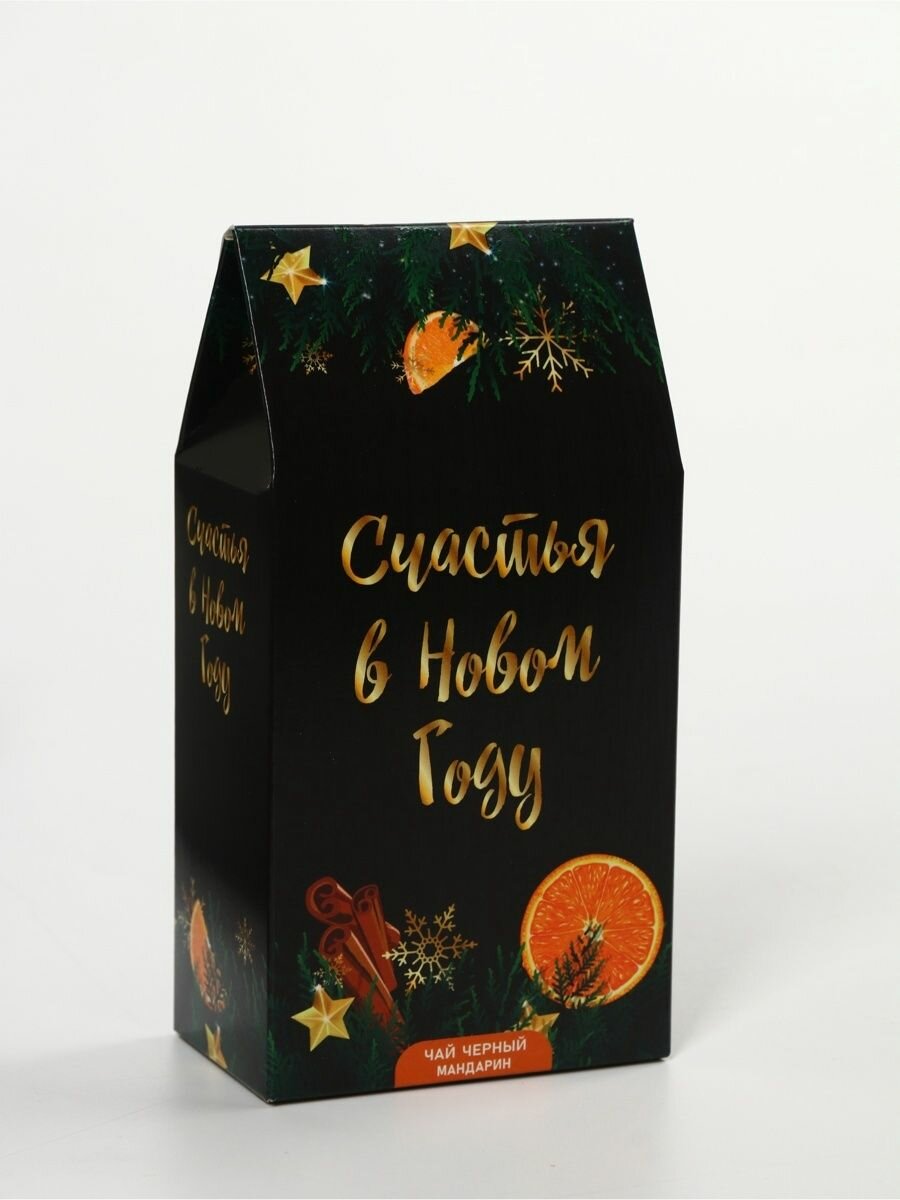Чай черный "Пусть Новый год принесет удачу!" с корицей, мятой и апельсином, 50 г