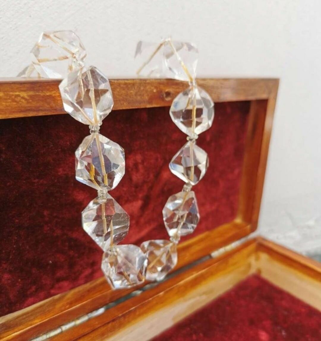 Винтажные бусы из горного хрусталя (Хрустальное стекло). СССР