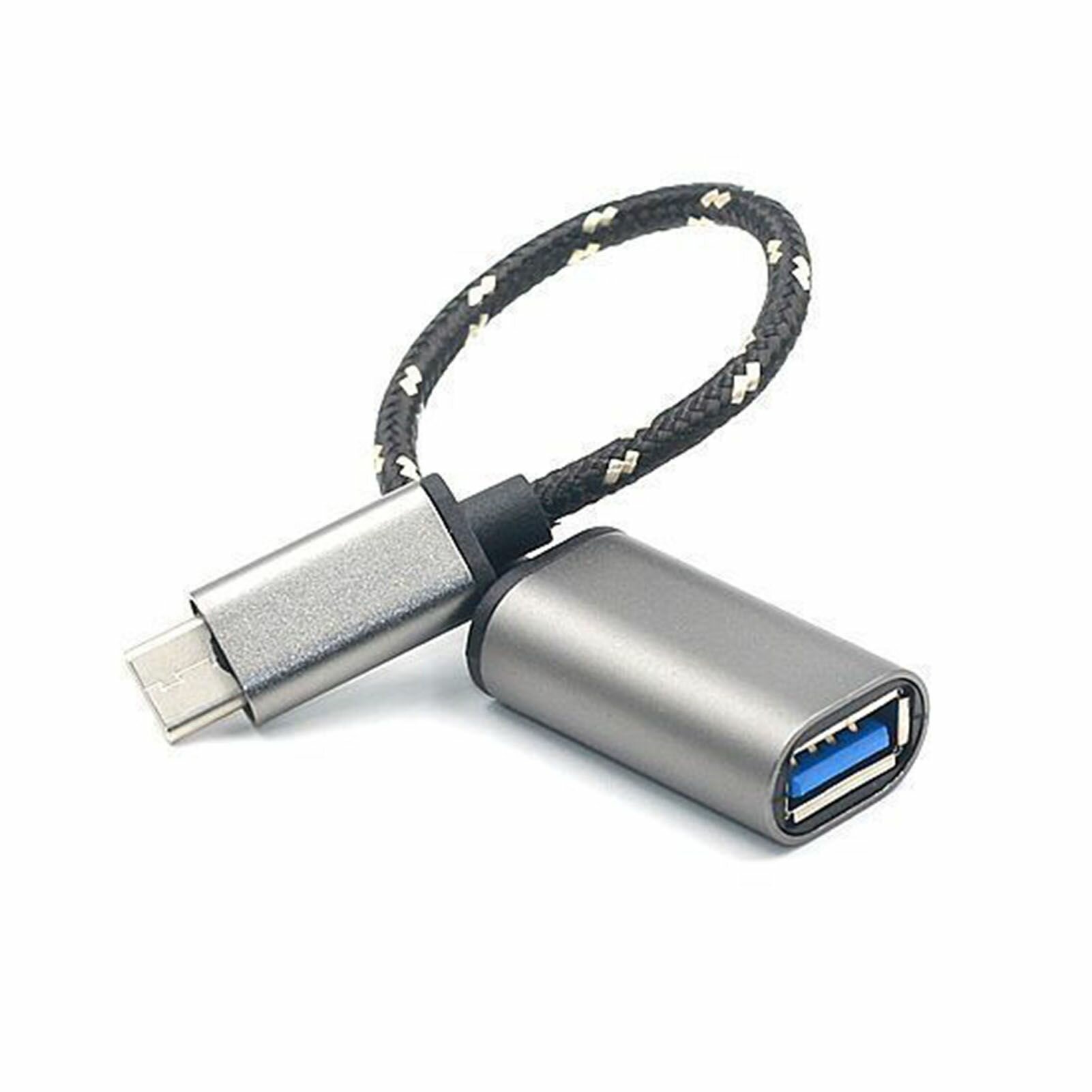 Кабель-адаптер Type-C OTG на USB 2.0, серый, алюминий
