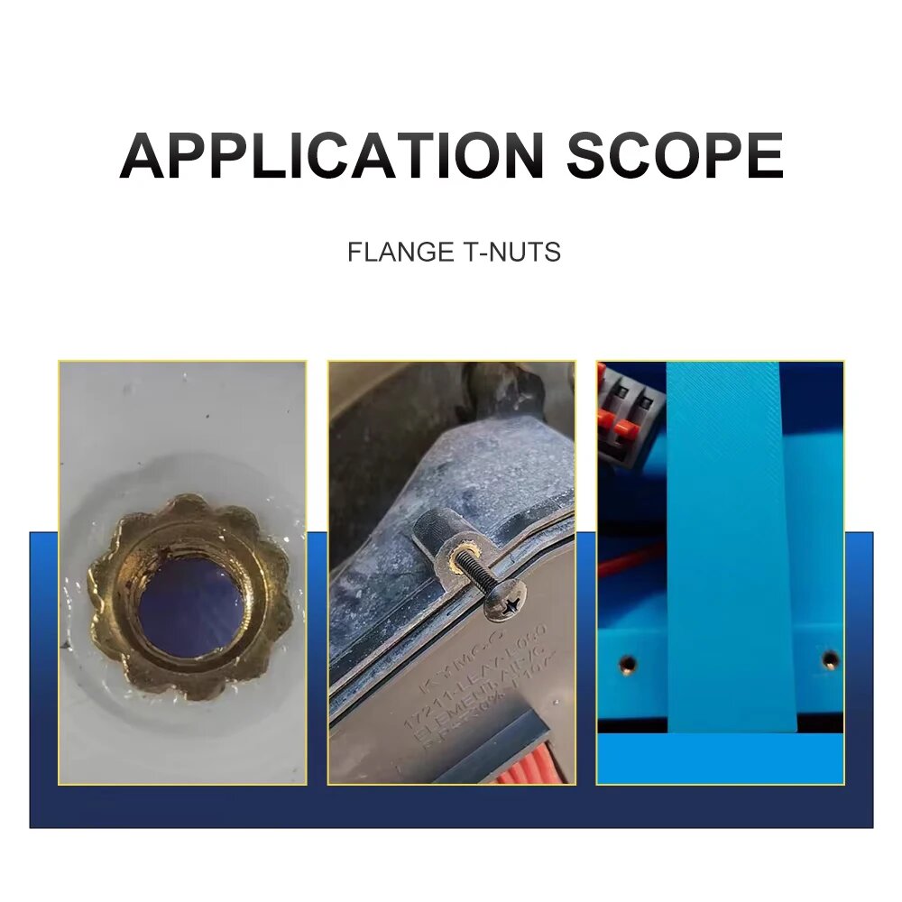 Медные фланцевые гайки M2 M2.5 M3 M4 M5 M6 M8 с нагревательной вставкой M4x9.1x6.3x7.1, 10pcs