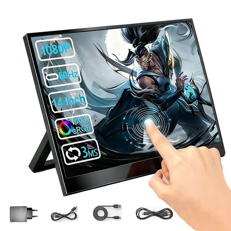 Портативный монитор JSHIX 14 дюймов 14 Inch Touch