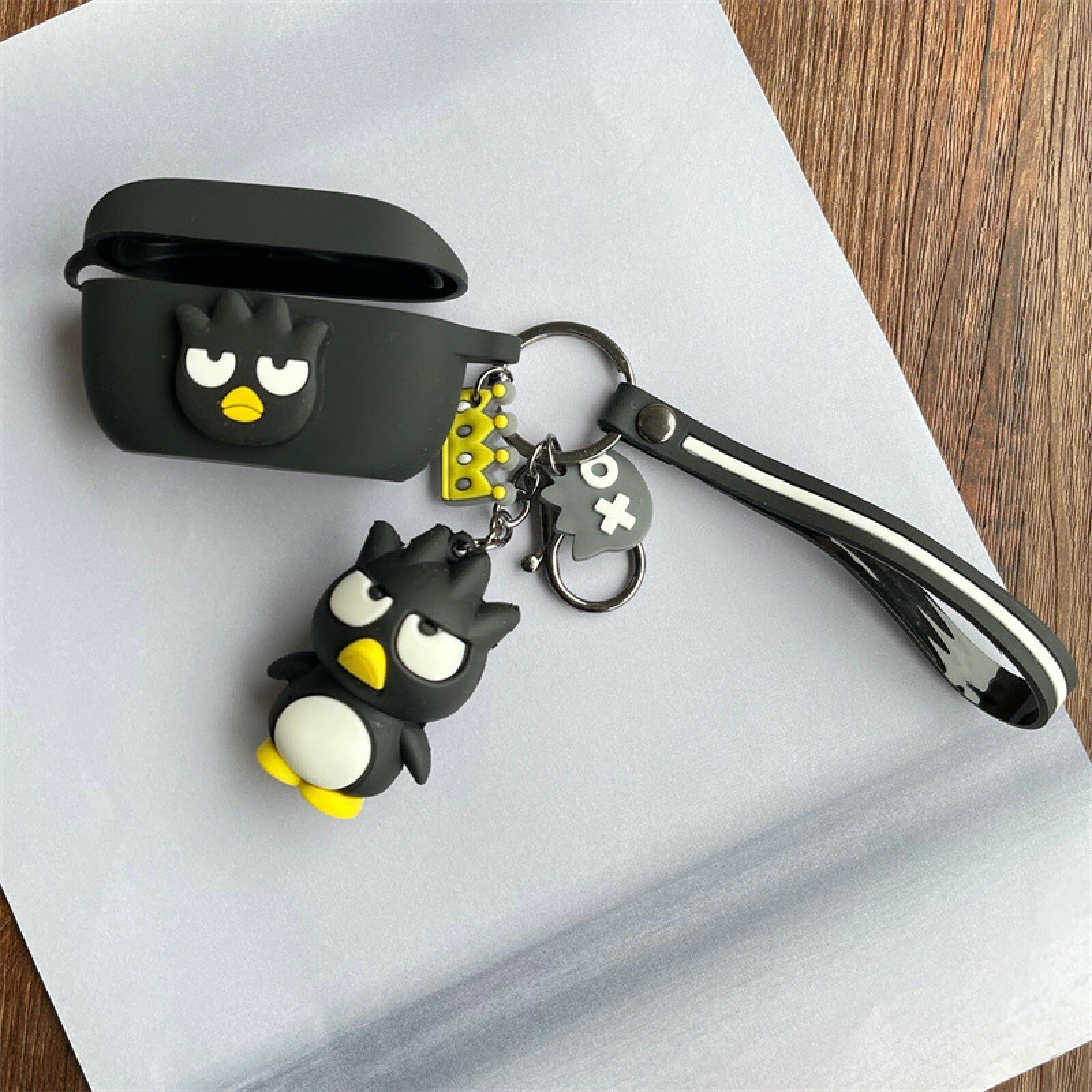 Чехол MyPads для наушников JBL Wave 100 TWS, силиконовый, противоударный, с мультяшным дизайном и брелком