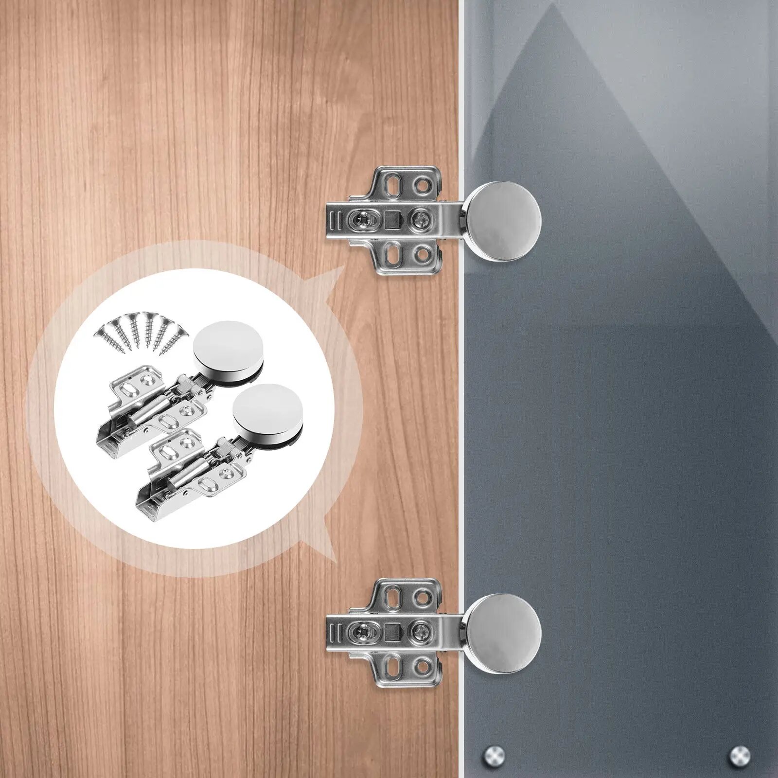 Гидравлические петли-доводчики для стеклянных дверей