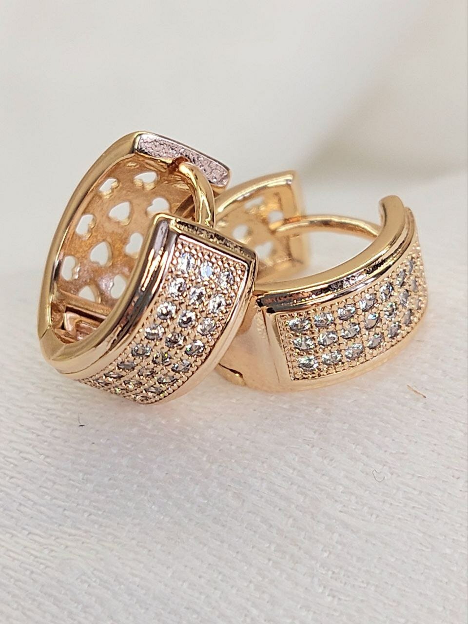 Серьги конго, фианит