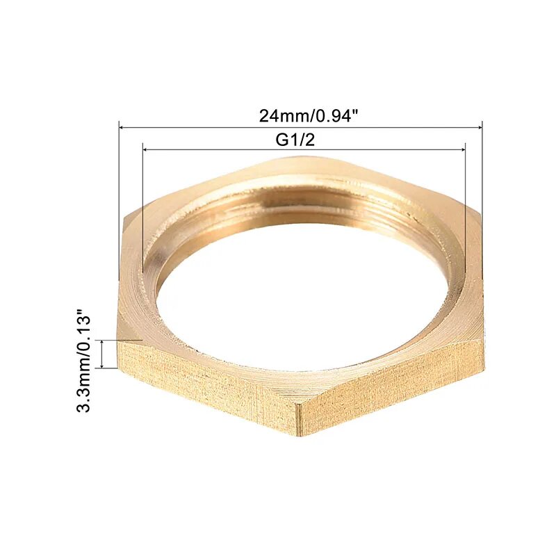 Uxcell латунные шестигранные замковые гайки для сантехники G1-2 4pcs