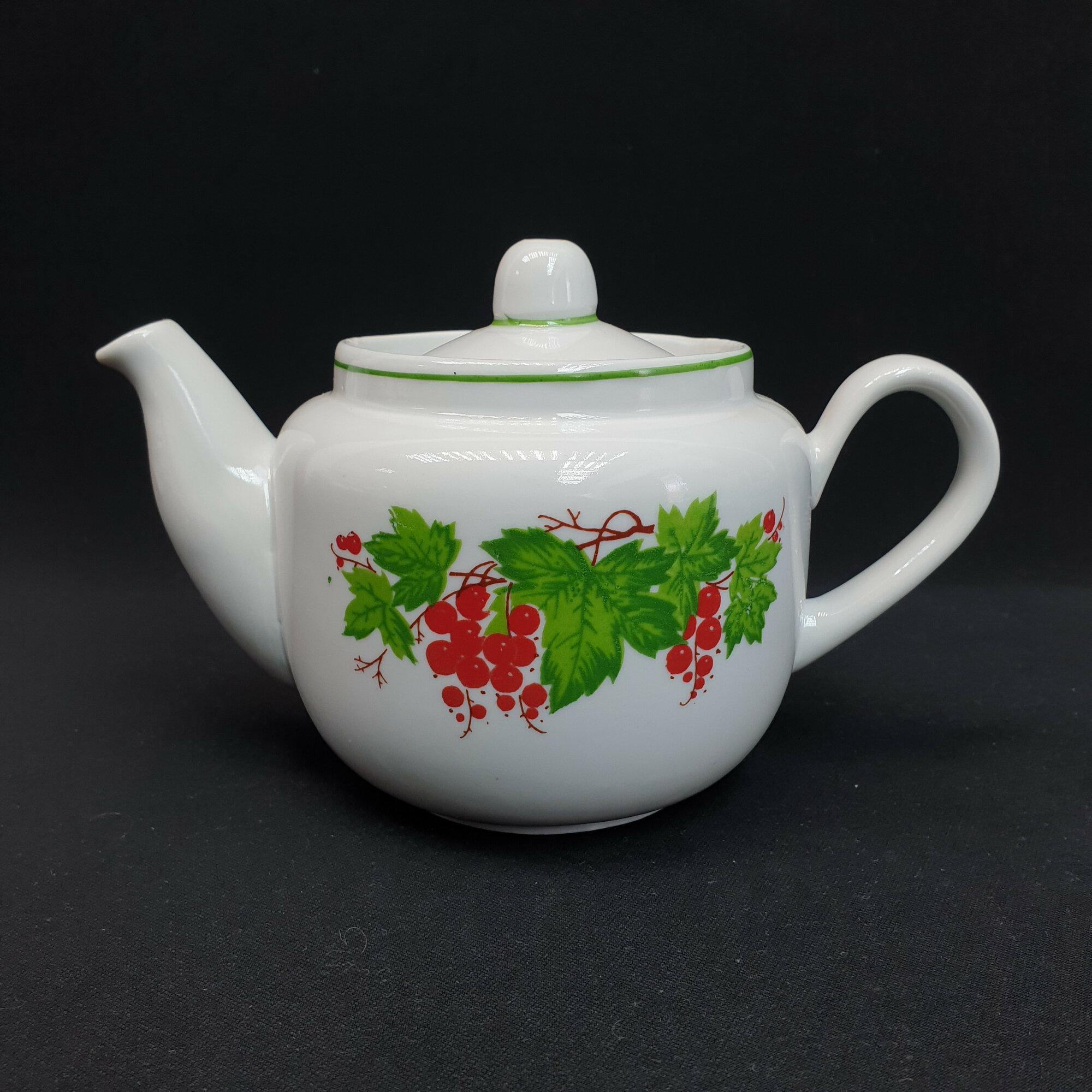 Винтажный чайник заварочный, Вербилки, фарфор, деколь, 800 мл, СССР.