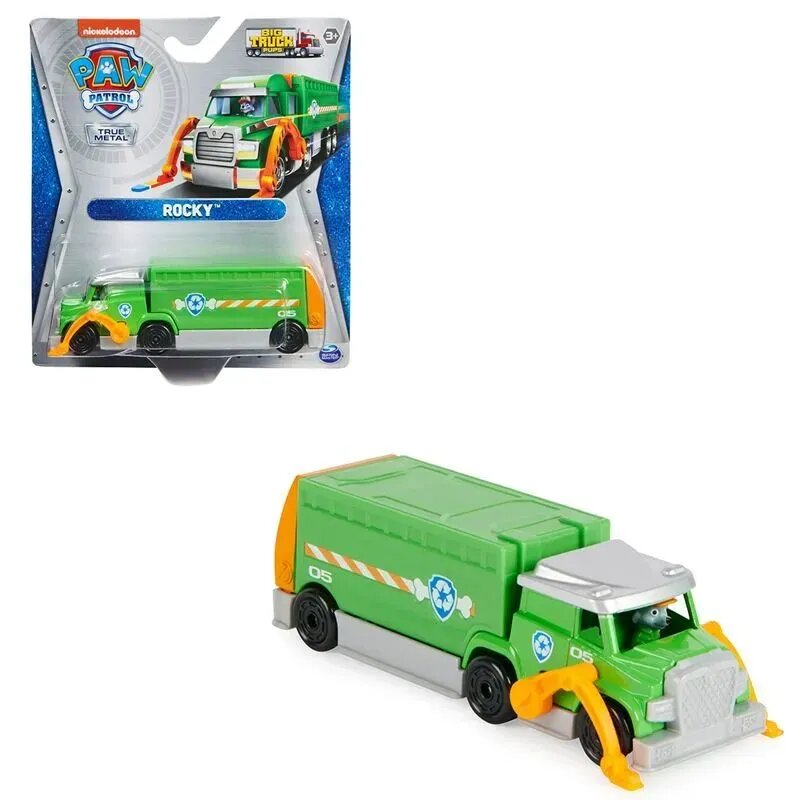 Мягкая игрушка Spin Master Nickelodeon Paw Patrol Rocky True Metal Car / Детская металлическая игрушечная машинка, подходящая для подарков на день рождения детям старше 3 лет