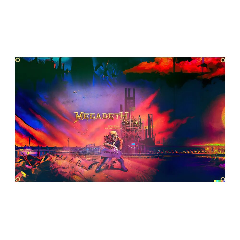 Персонализированный флаг M-MegadethS из полиэстера 120 х 180 см, черный