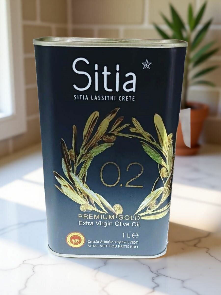 Оливковое масло Extra Virgin Sitia 0.2% кисл, Греция,1л ж. б