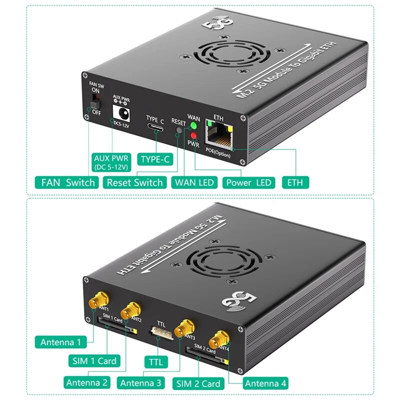 AA60-NGFF(M. 2) Адаптер USB Type C с поддержкой 4G/5G
