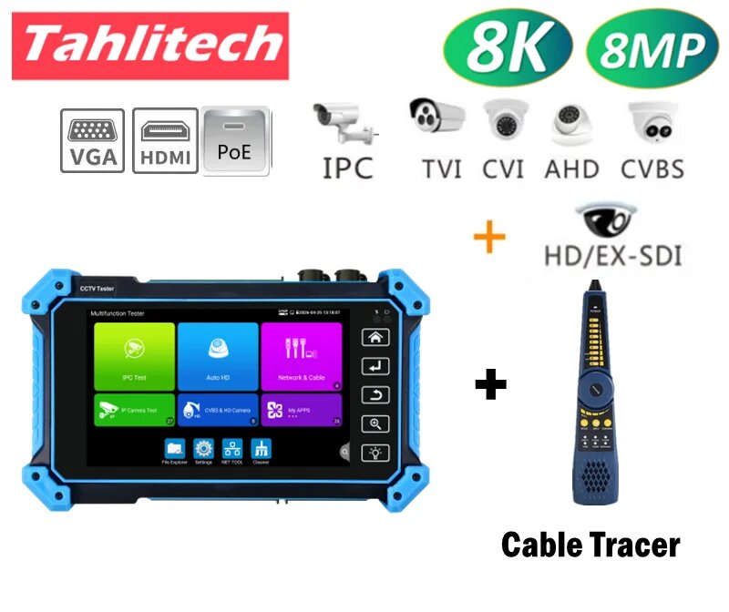 Тестер камер Tahlitech IPC-5200C Plus 8K Cable Tracer