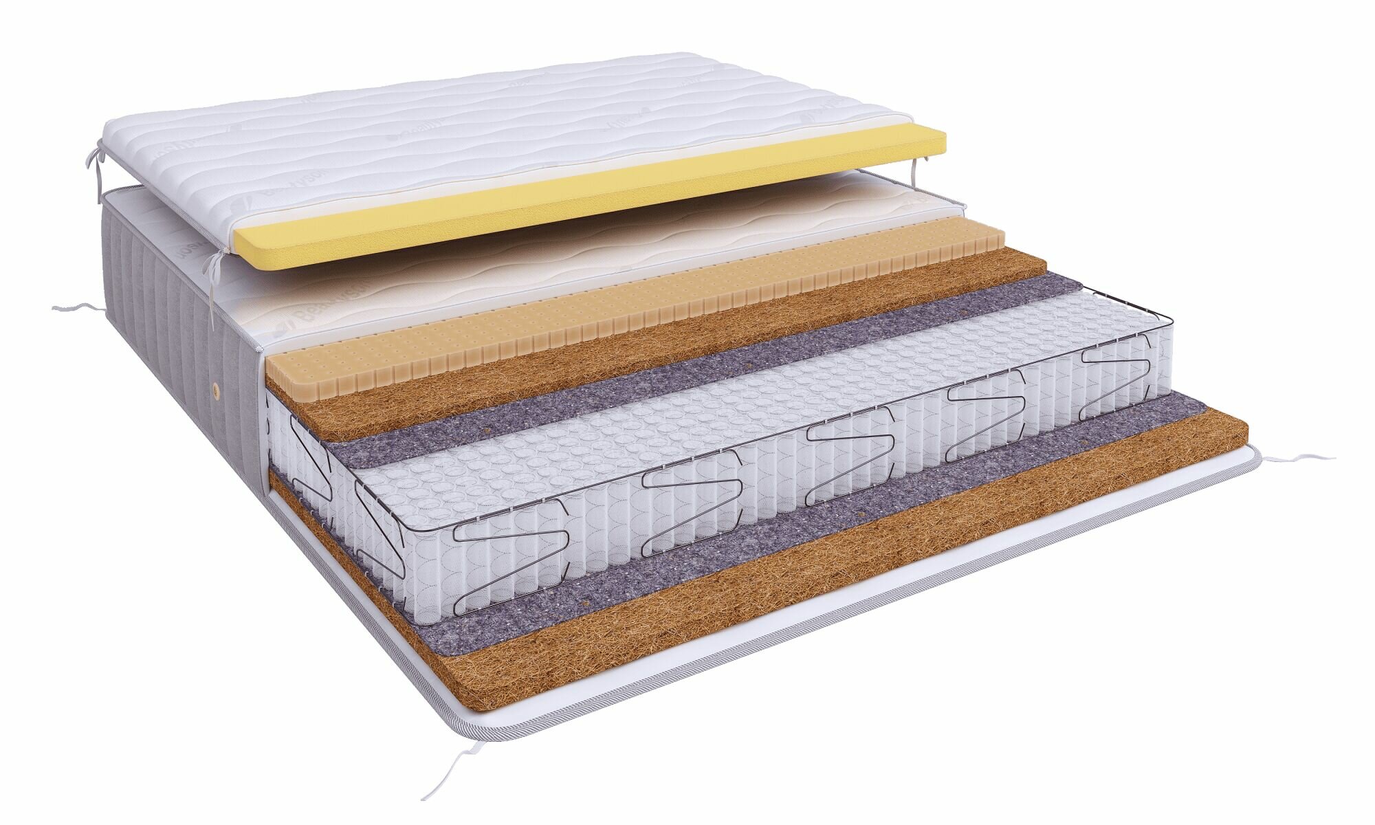 Матрас Beautyson Privat Transformer Premium S1200 90х200 высота 31 см анатомический жесткий средней жесткости кокосовый