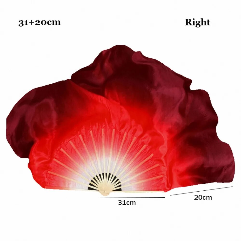 Детские бамбуковые веера 10 стилей Красный, Red-Dark Red Right