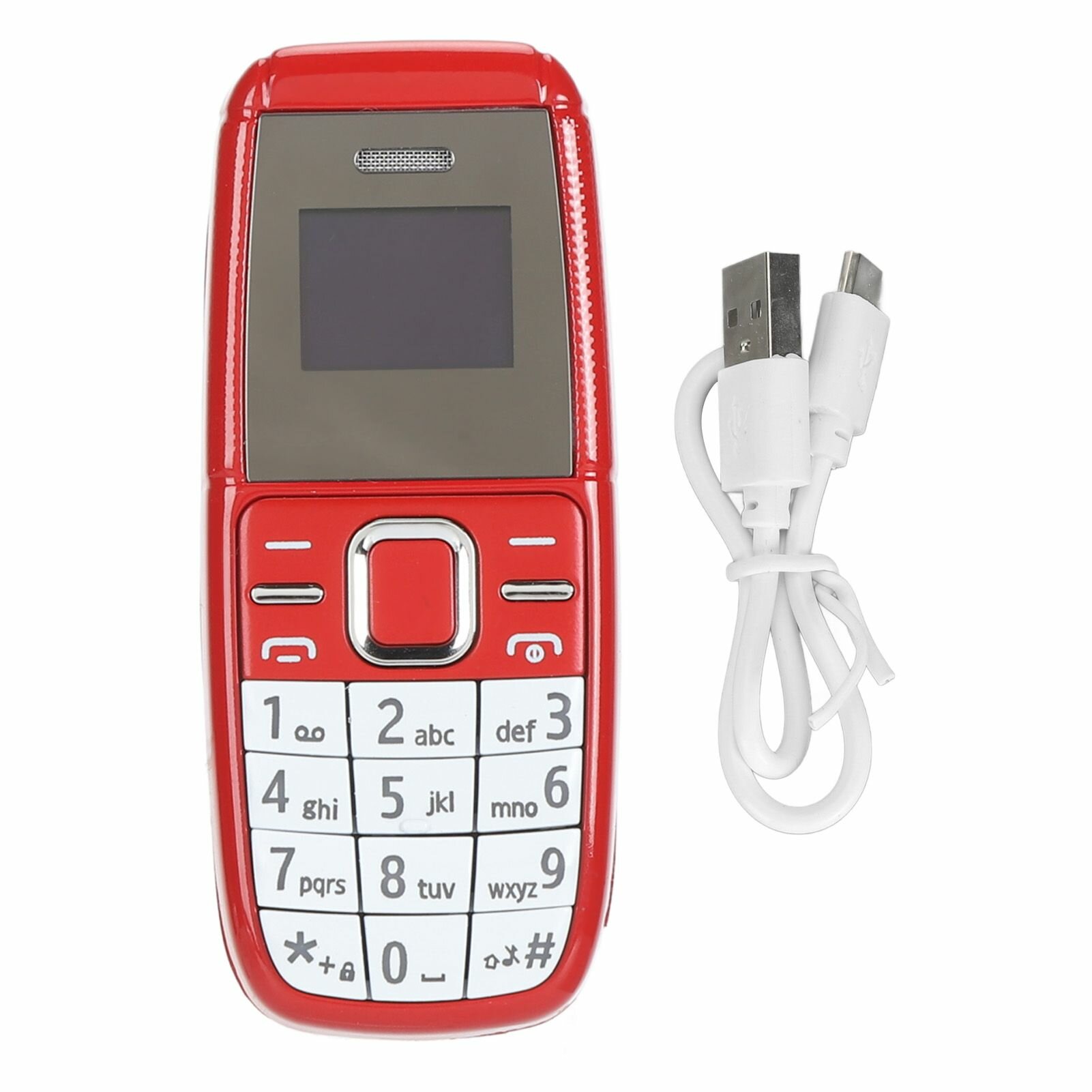 Мини-телефон 2G с двумя SIM-картами, Bluetooth и функцией изменения голоса, красный