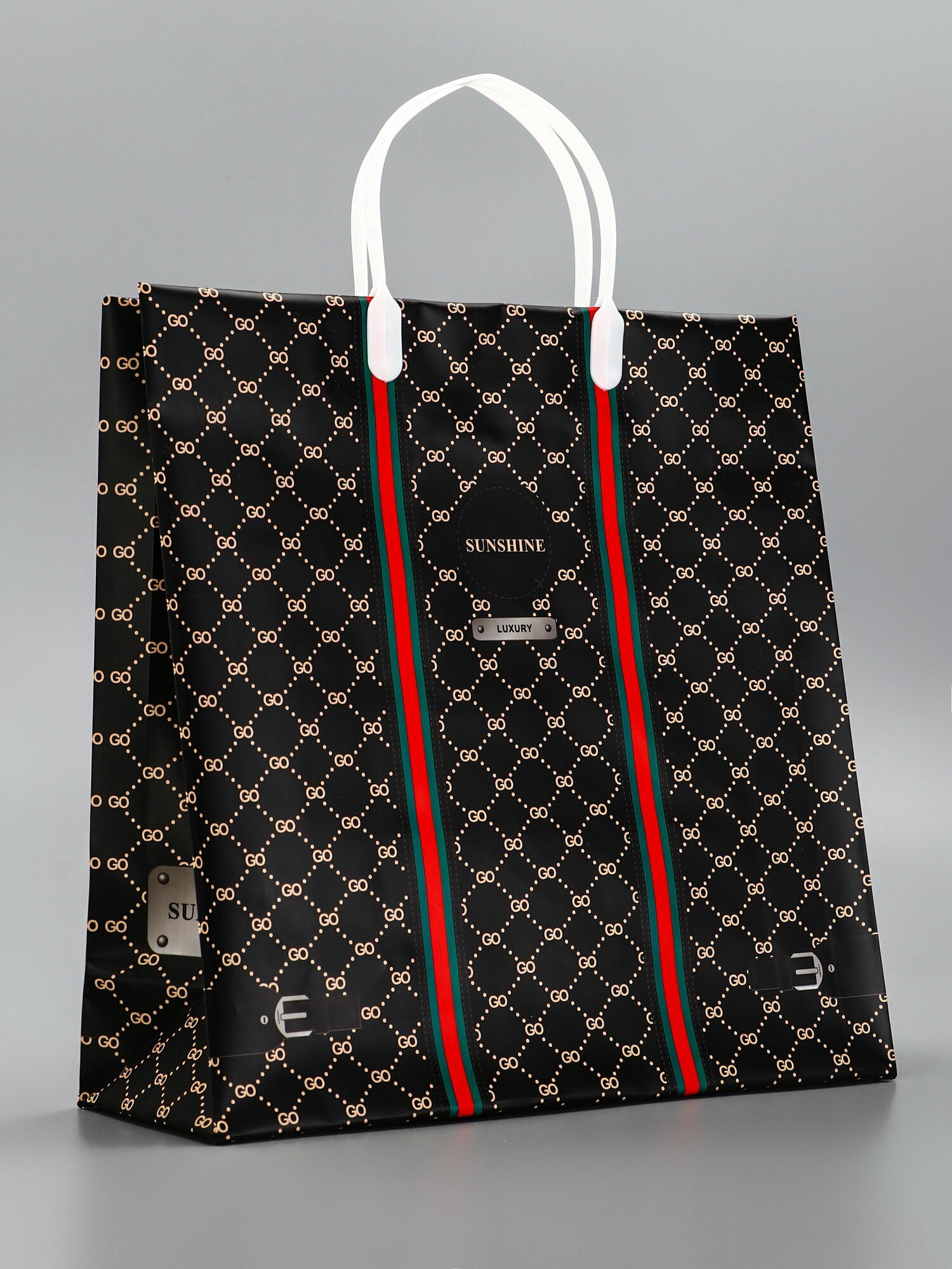 Пакет "Гуччи", мягкий пластик, 30x30 см, 120 мкм, вид: пакет, 10 шт.