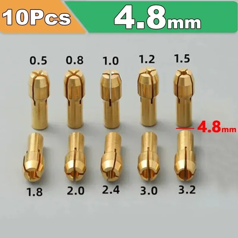 Набор латунных цанговых патронов 0,5-3,2 мм 4.8mm(10Pcs)
