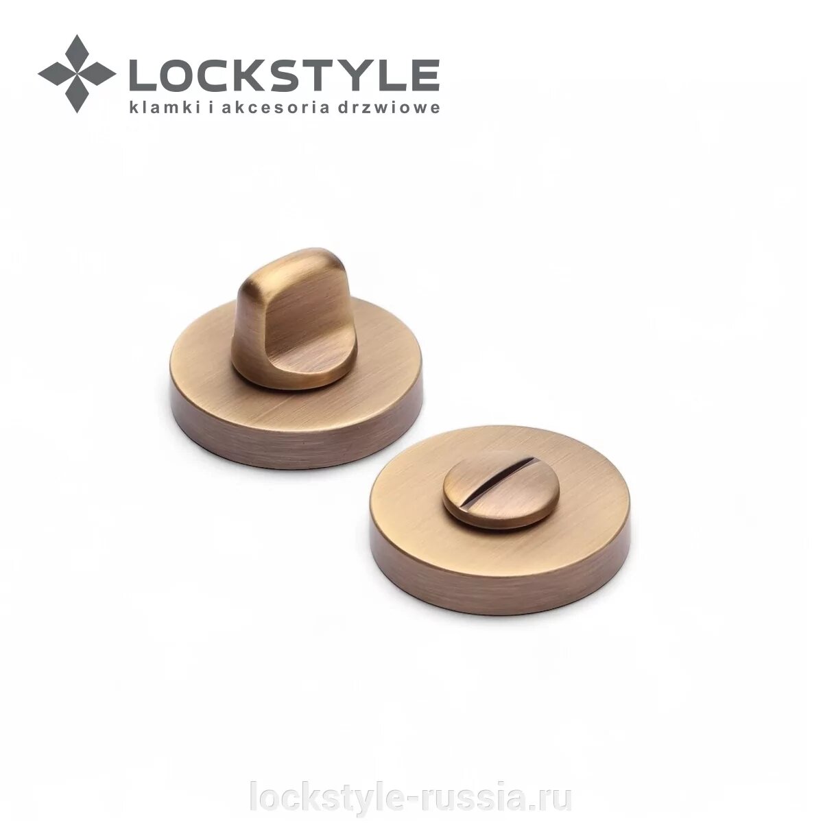 Накладка с поворотной кнопкой, фиксатор LOCKSTYLE WC ZR цвет MAB (французская бронза), 020213000