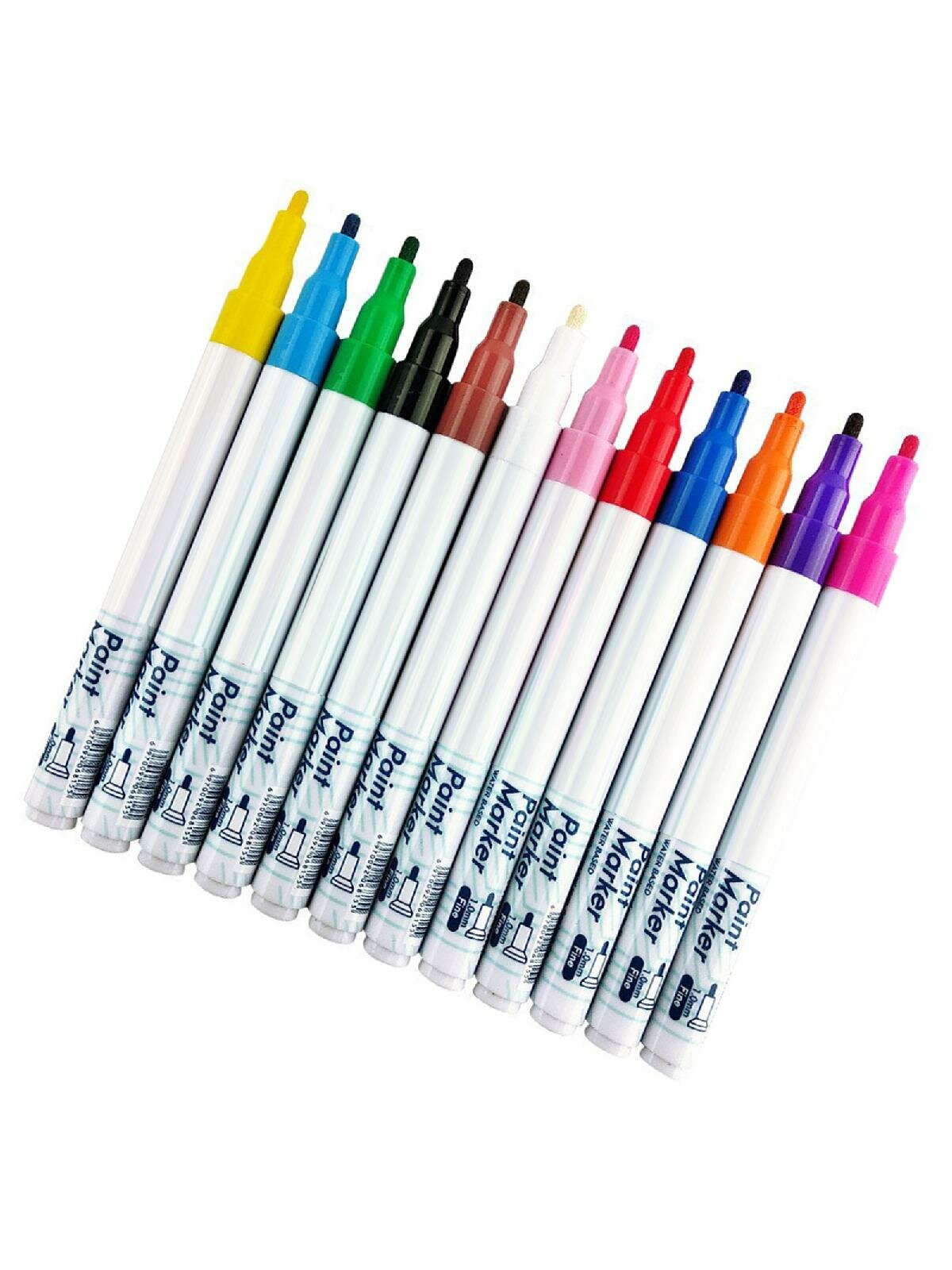 Набор из 12 цветных керамических фломастеров для рисования по стеклу дереву и керамике