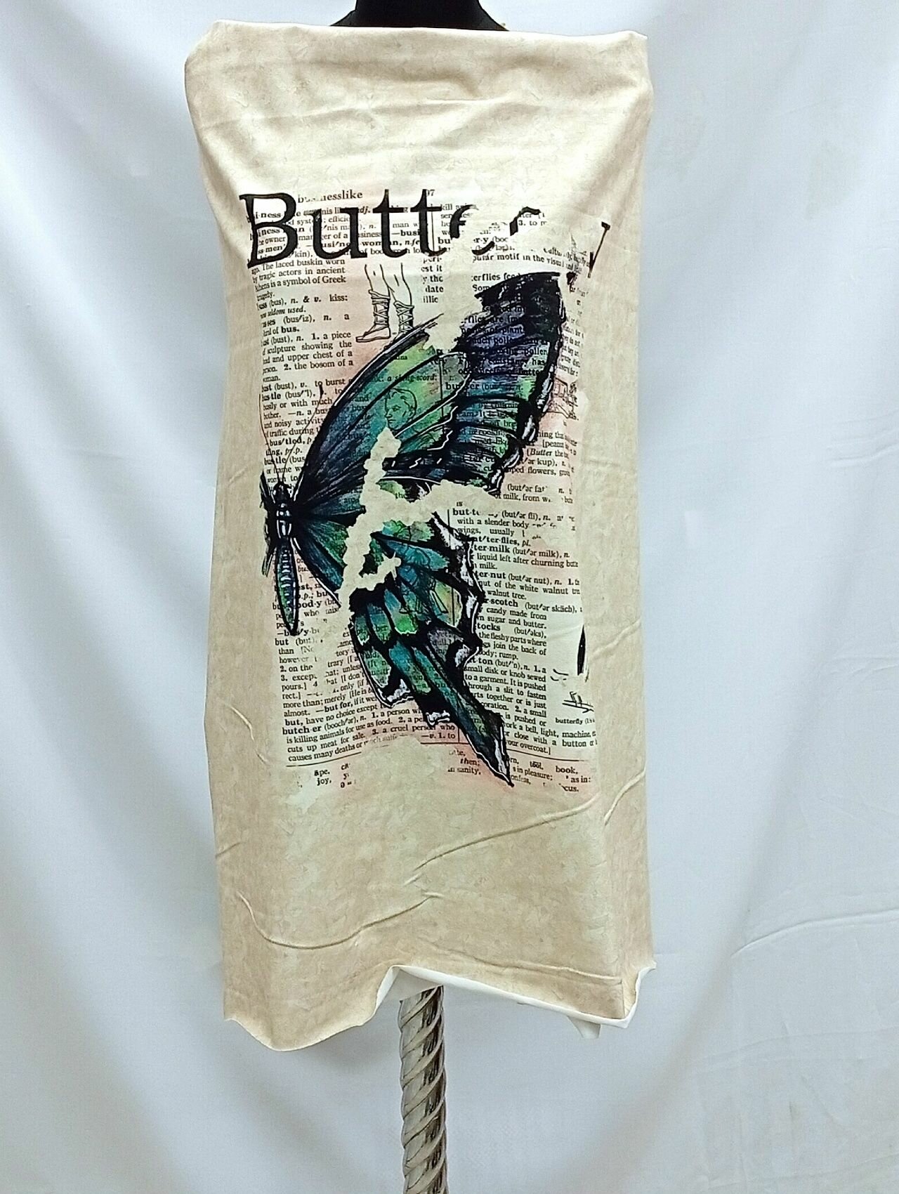 Трикотаж кулирка с лайкрой купон "бабочка", ткань для шитья, высота купона 85 см, ширина 180 см