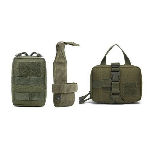 Поясная сумка EDC для поездок на работу, удобная многослойная сумка на молнии с системой MOLLE, кошелек для монет для активного отдыха, тактический камуфляж.