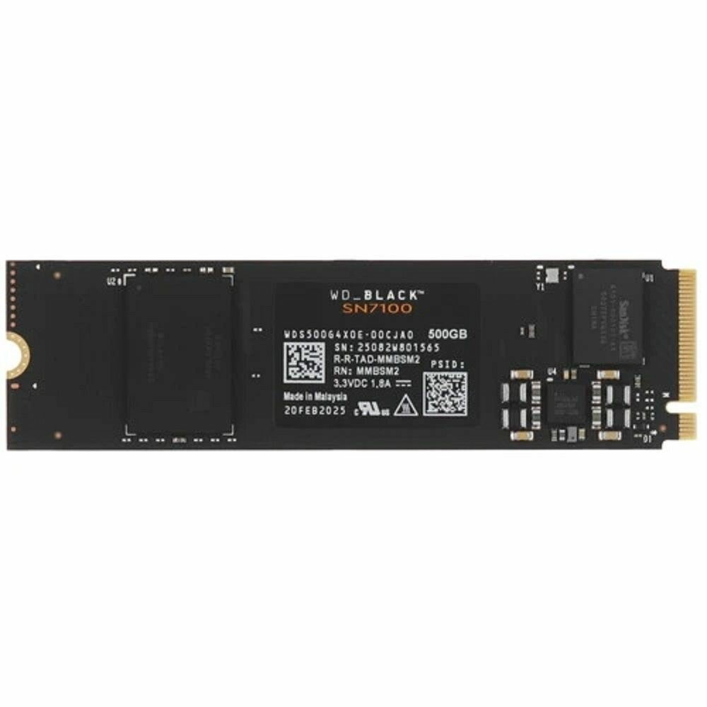 Western digital накопитель WD SSD Black SN7100, 500GB, M.2 22x80mm , NVMe, PCIe 4.0 x4, TLC, WDS500G4X0E