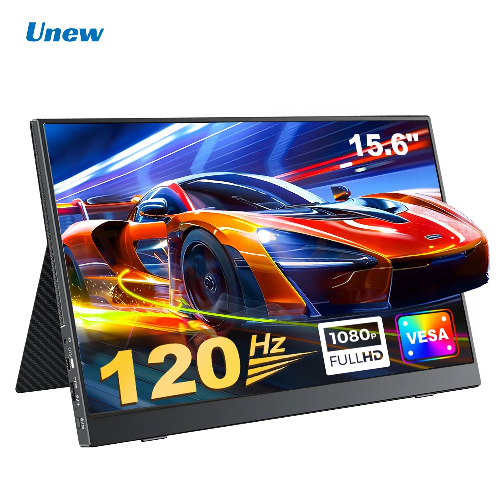 Нервный 15,6-дюймовый портативный игровой монитор IPS, 120 Гц, 1920x1080, второй экран для телефона Xbox Switch PS4/5 с креплением VESA 75*75 мм