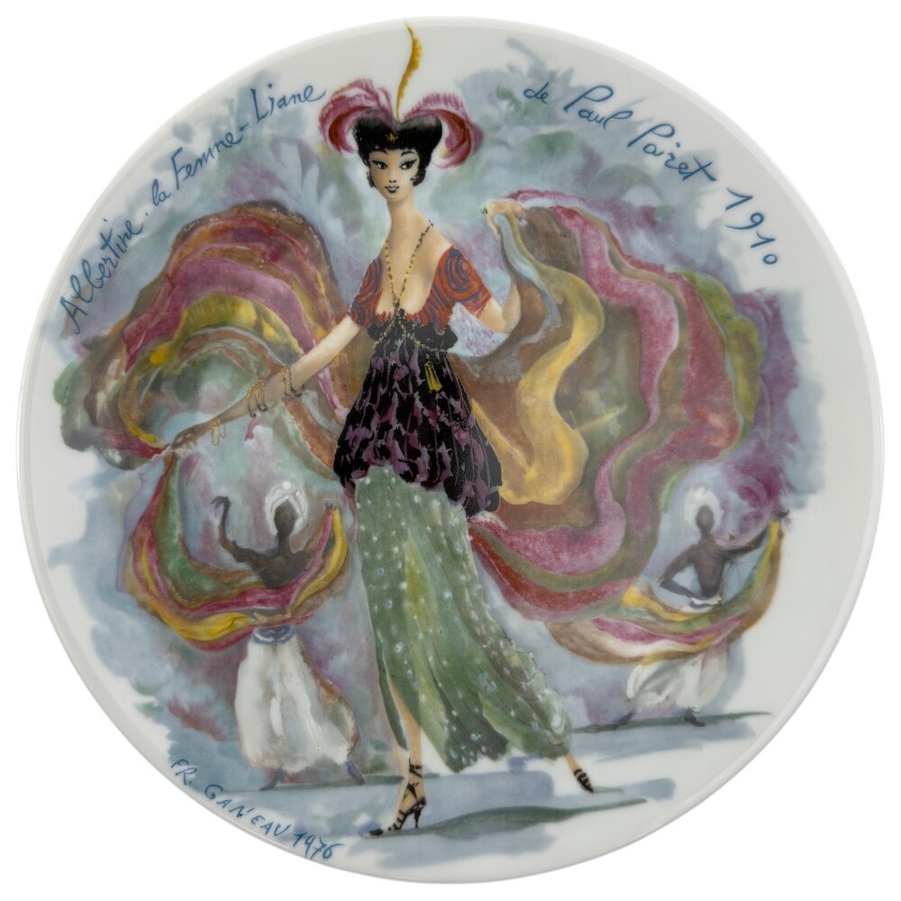 Тарелка декоративная "Женщины века Альбертина 1910", худ. Гано Ф, 1976 г, Henri D Arceau, Франция