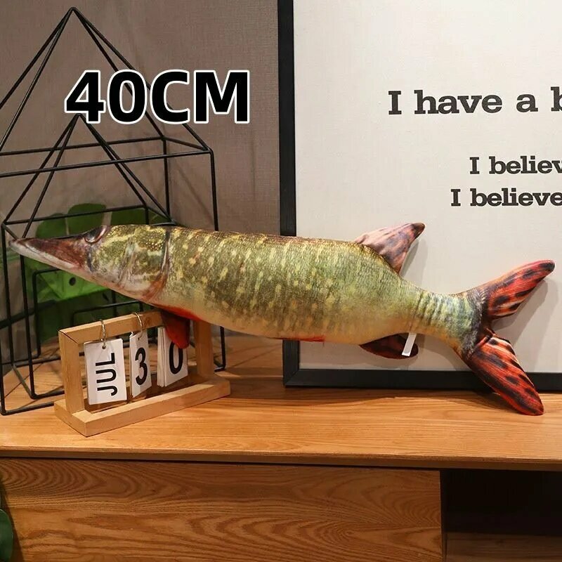 Реалистичная плюшевая игрушка/Подушка рыбка/Плюшевая рыбка/ Щука/40CM